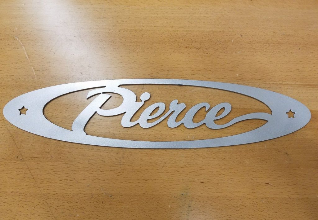 Pierce fire truck logo emblem metal wall art plasma cut decor gift idea ...