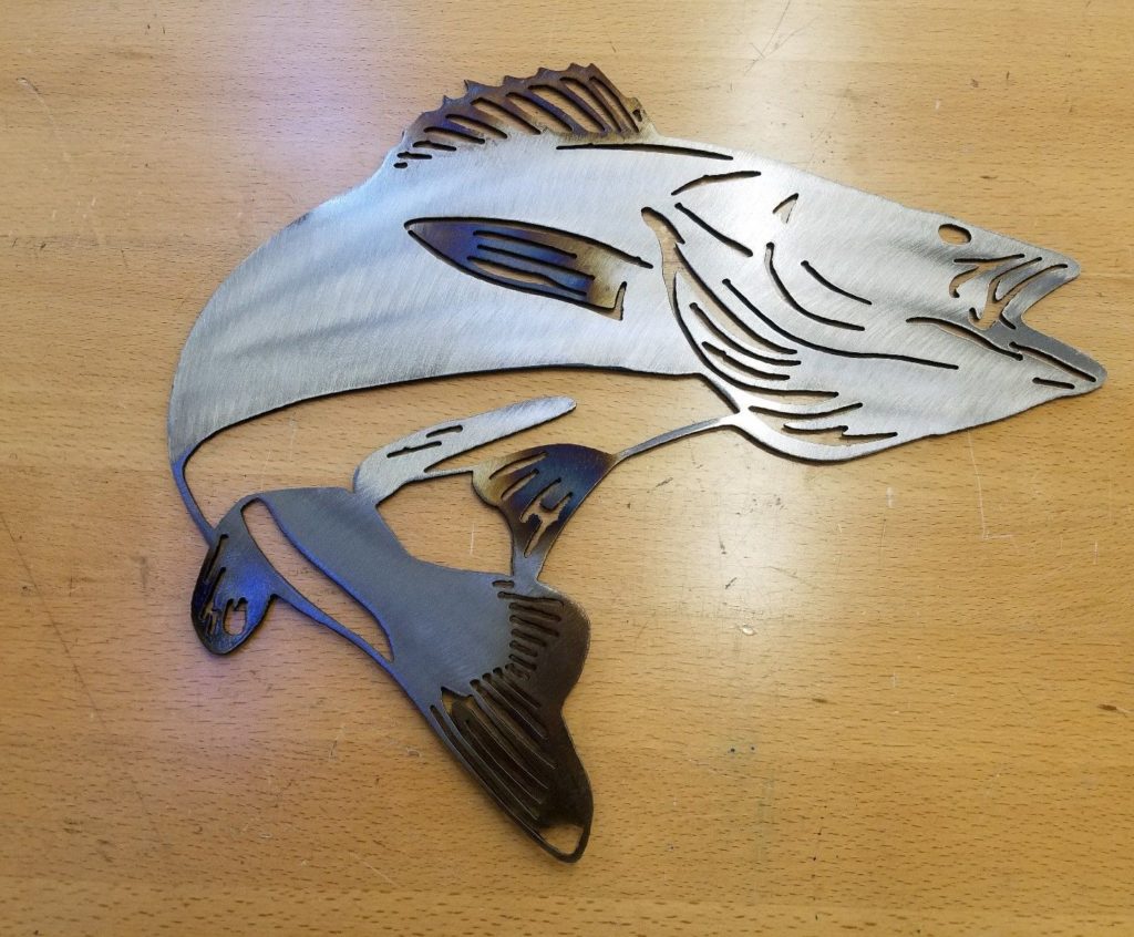 Walleye metal wall art plasma cut decor gift idea bass fish - Gas Pro ...