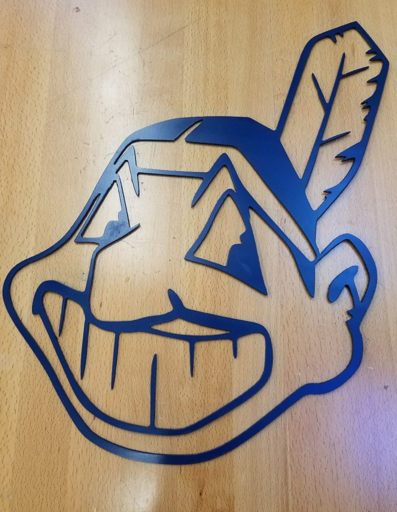 Cleveland Indians Chief Wahoo logo metal wall art plasma cut decor gift ...