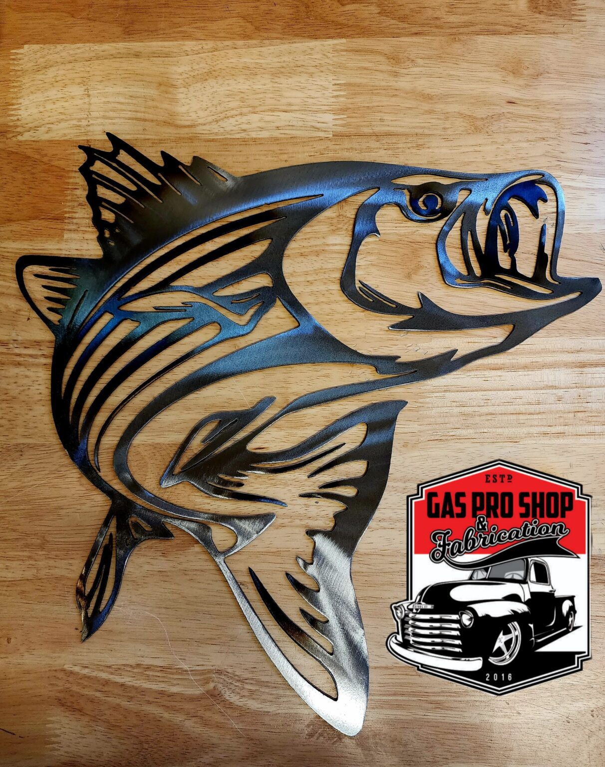 Striped Bass metal art - Gas Pro Shop & Fabrication